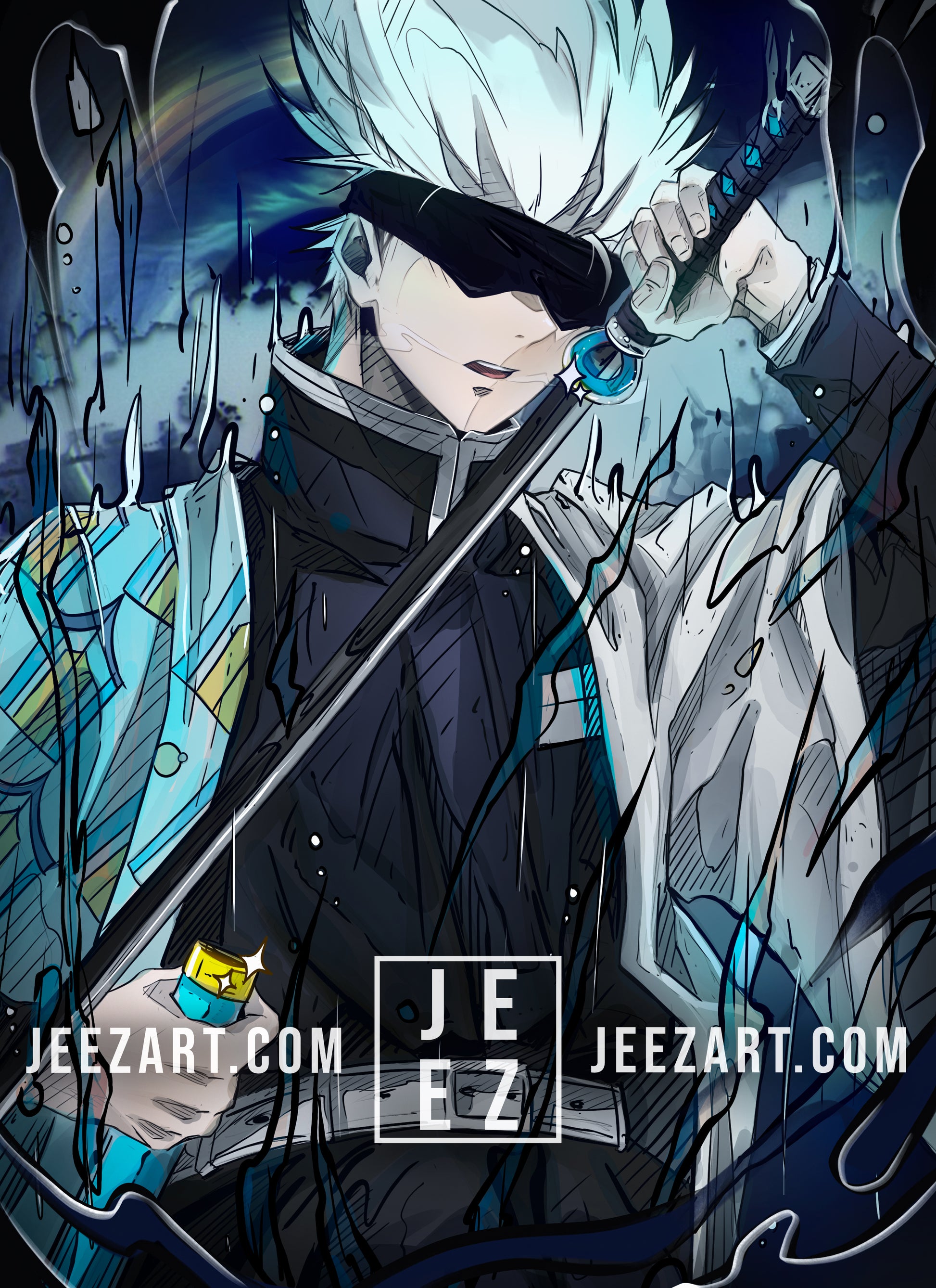 ♾ Demon Slayer Gojou Satoru Print ♾ – JeezArt