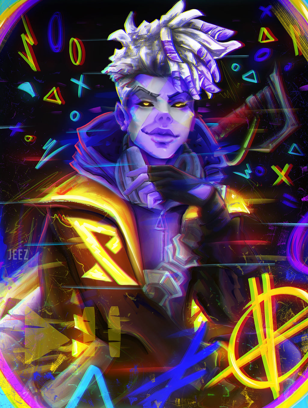 True Damage Ekko Inverted Colors Print – JeezArt